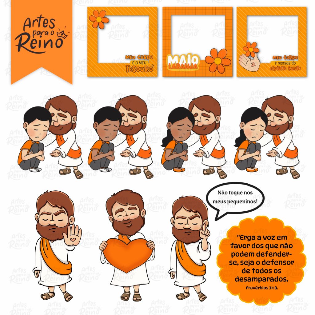 Kit Digital Maio Laranja Artes Para O Reino
